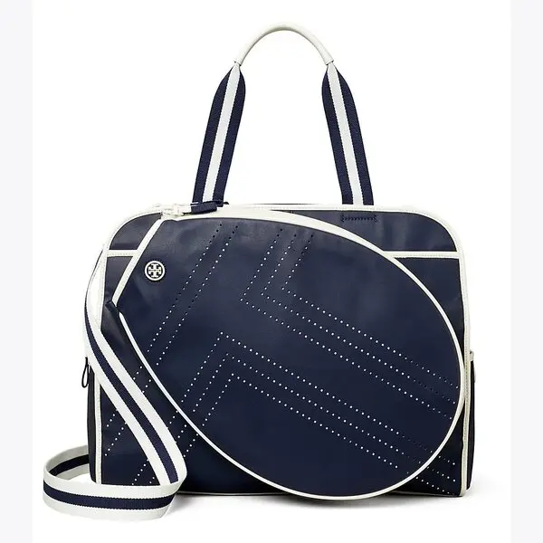 Tory Burch Convertible Perforated-T Tennis Tote - Navy Blue
